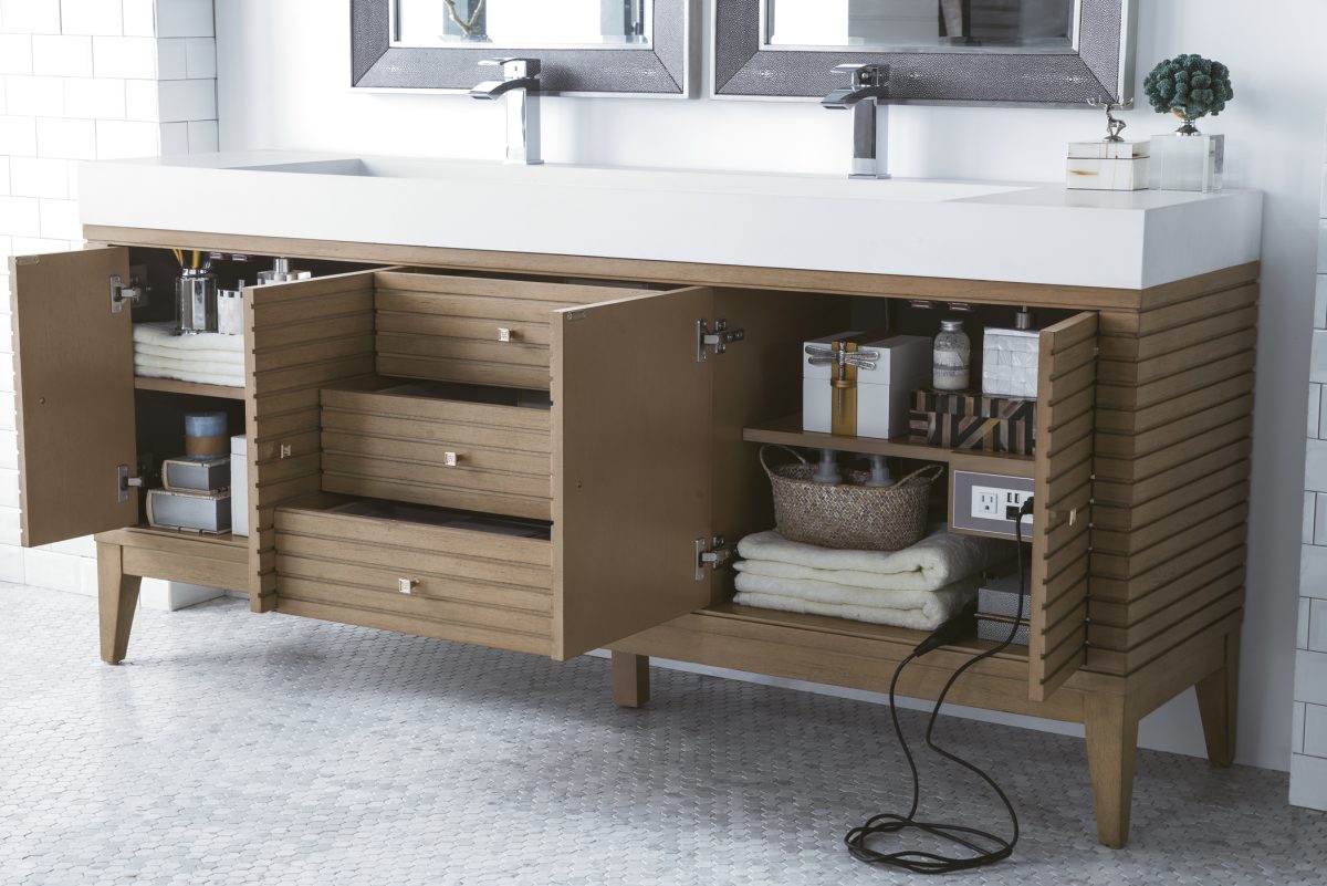 Linear 72 inch Double Bathroom Vanity Cabinet - Anve Kitchen And Bath