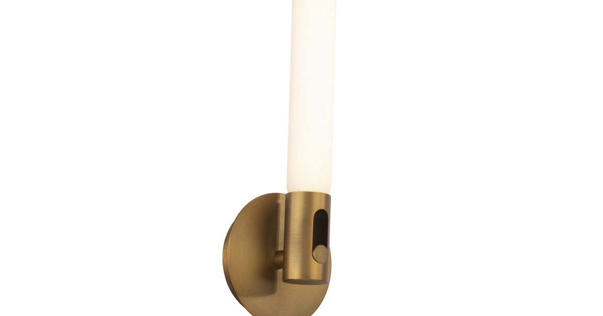 Clare Bathroom Vanity Sconce 16" in Aged Brass - Anve Kitchen And Bath