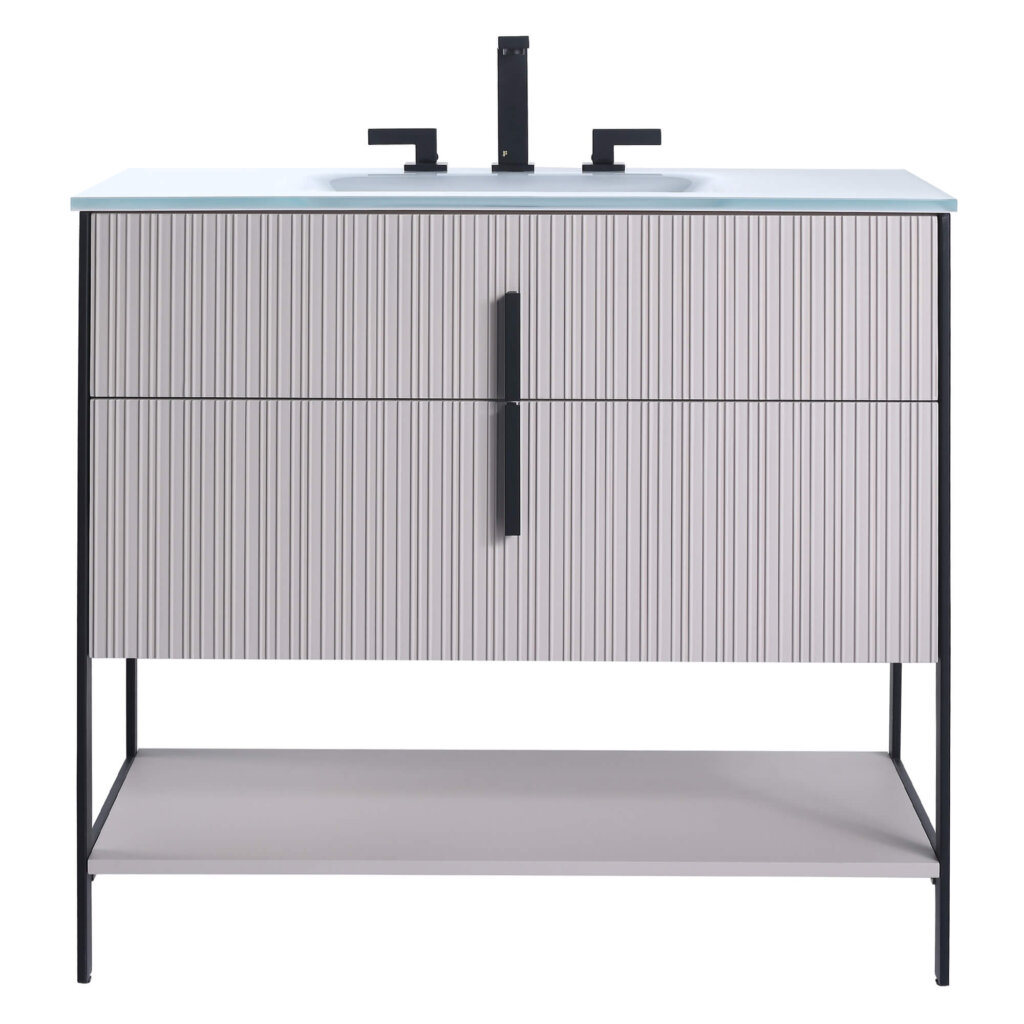 Serenity 36" Bathroom Vanity With Matte Black Hardware