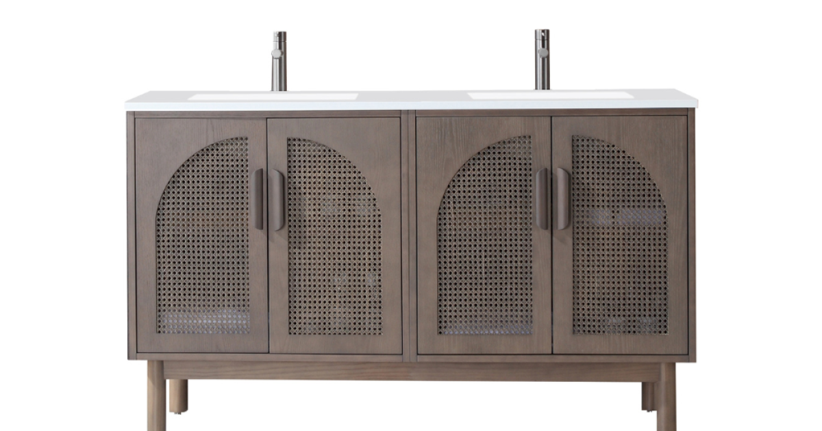 Nara 60 inch Chestnut Oak Freestanding Bathroom Vanity - Anve Kitchen ...