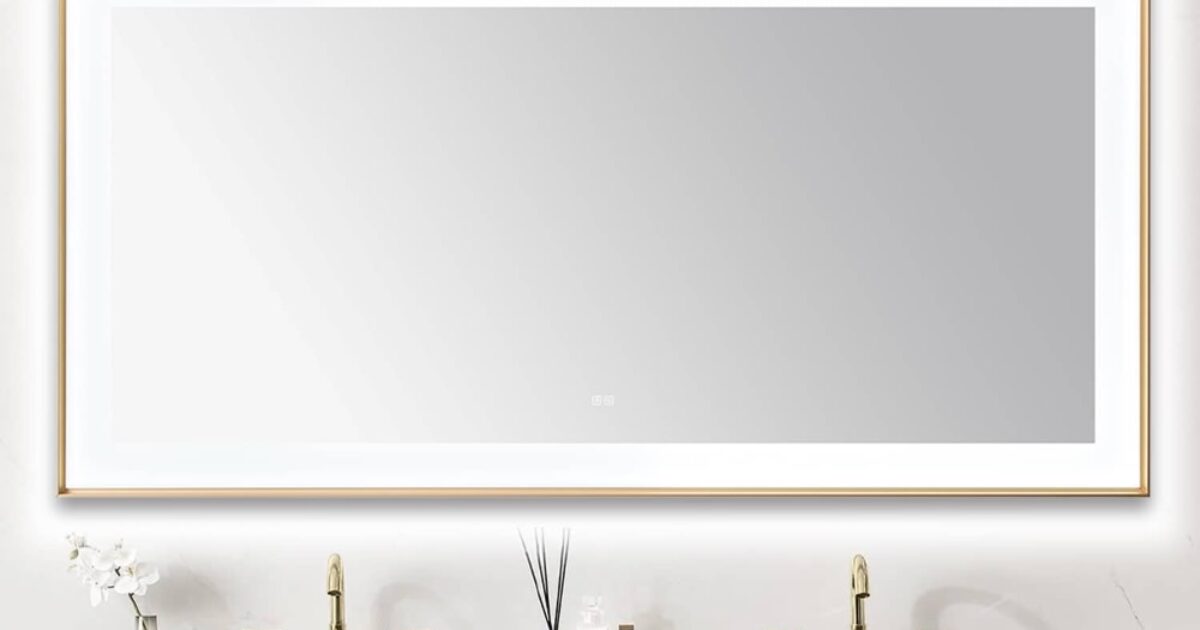 Lexington 72 inch x 36 inch LED Lighted Slim Frame Mirror - Anve ...