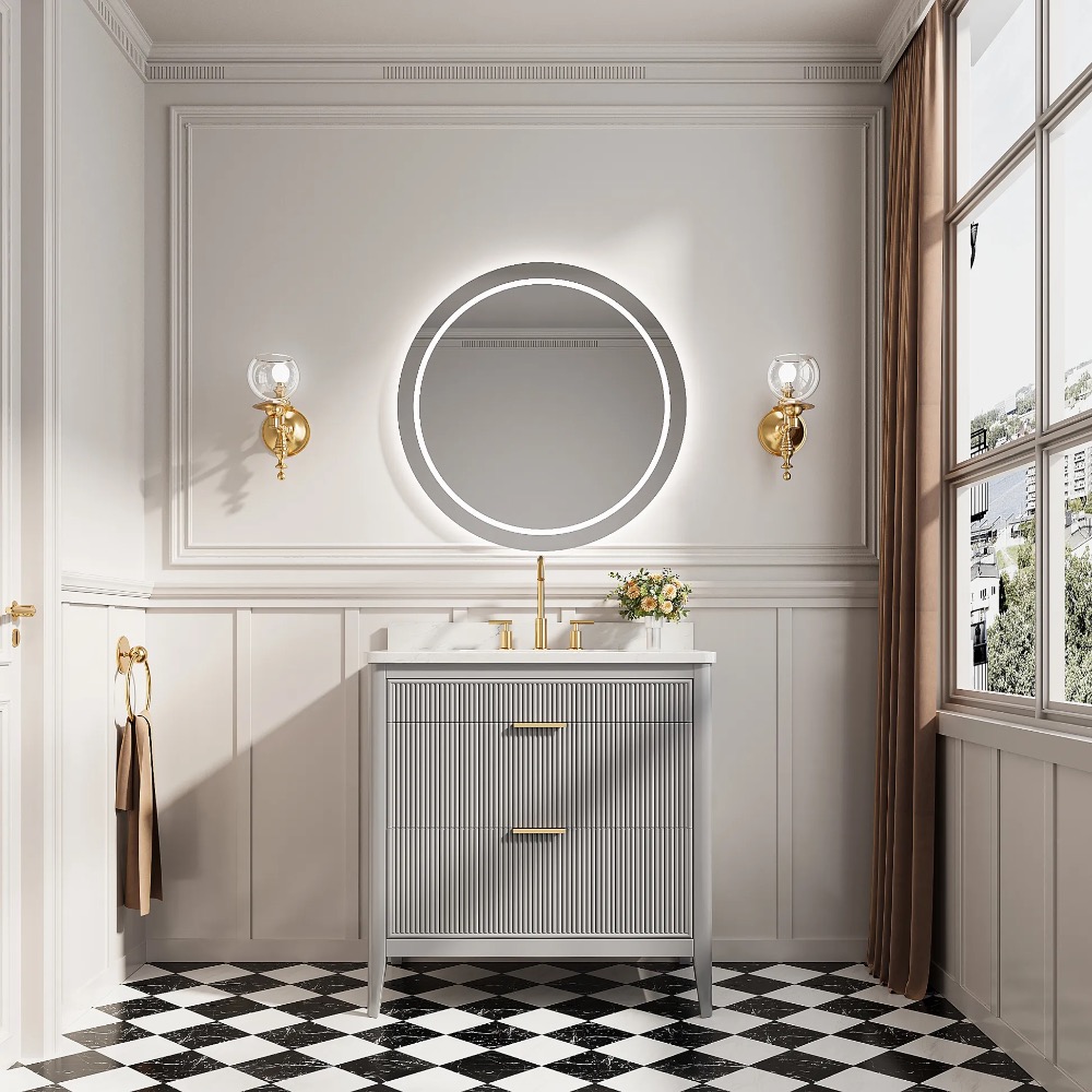 Aveline 36 Inch Bathroom Vanity – Lacquer Finish With Top