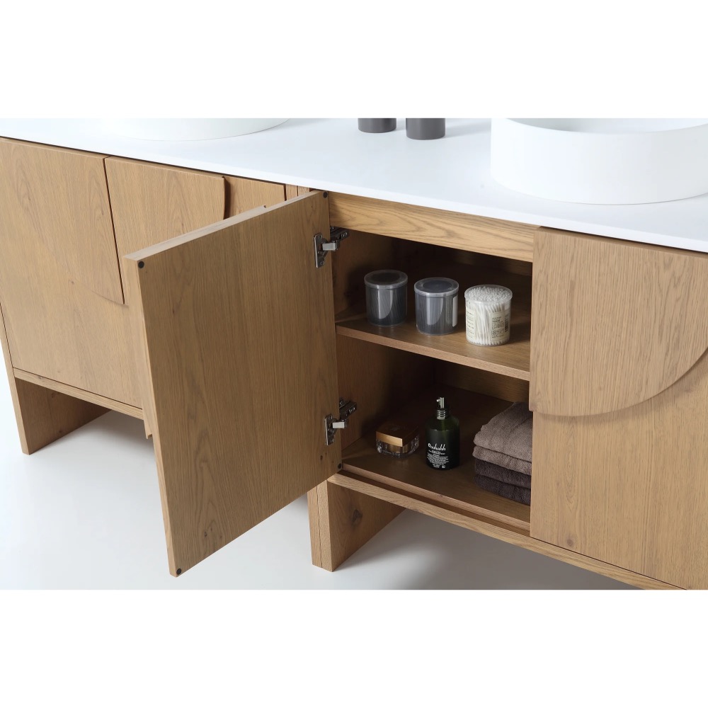 Celle 72 Inch Double Bathroom Vanity with Top and Vessel Sink